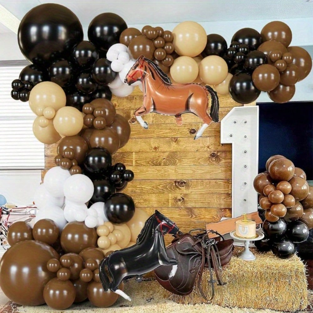 137pcs Western Cowboy Themed Party Balloon Arch Kit- Aluminum Film ...