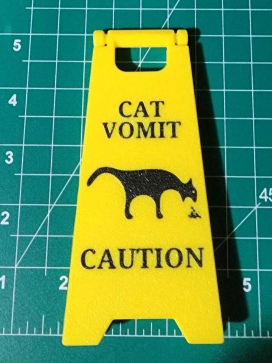 Cat Vomit (Wet Floor) Sign, Dog Vomit Sign, Pet Vomiting Warning Sign ...