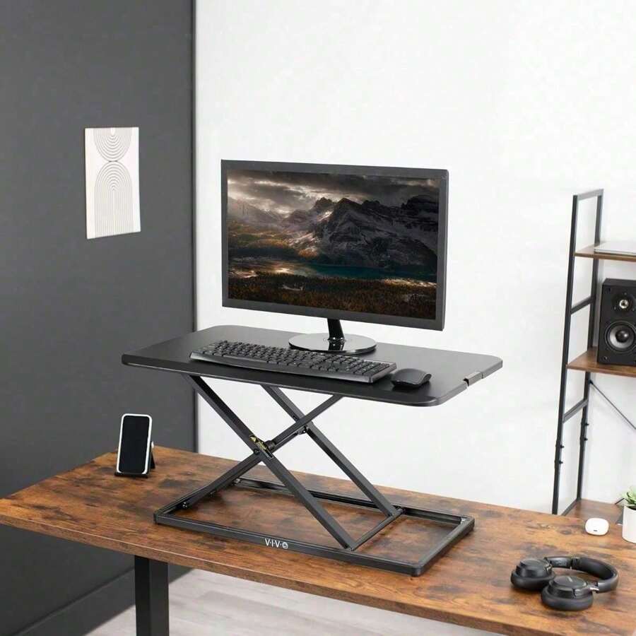 Economy Single Top Height Adjustable 29 Inch Standing Desk Converter ...