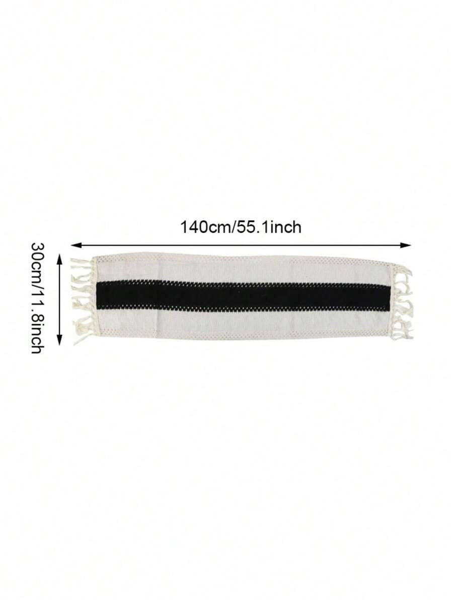 1pc Handwoven Macrame Table Runner With Tassels,Bohemian Chic Tassel ...