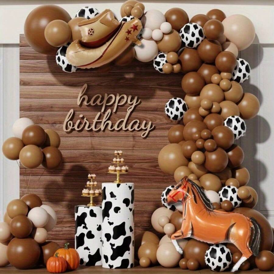 127 stuks Western Cowboy Thema Feest Ballonnenboog Kit - Aluminiumfolie ...