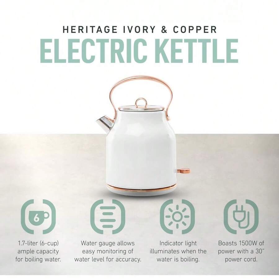 1.7 Liter Stainless Steel Electric Kettle, Hot Water Kettle With 360 ...