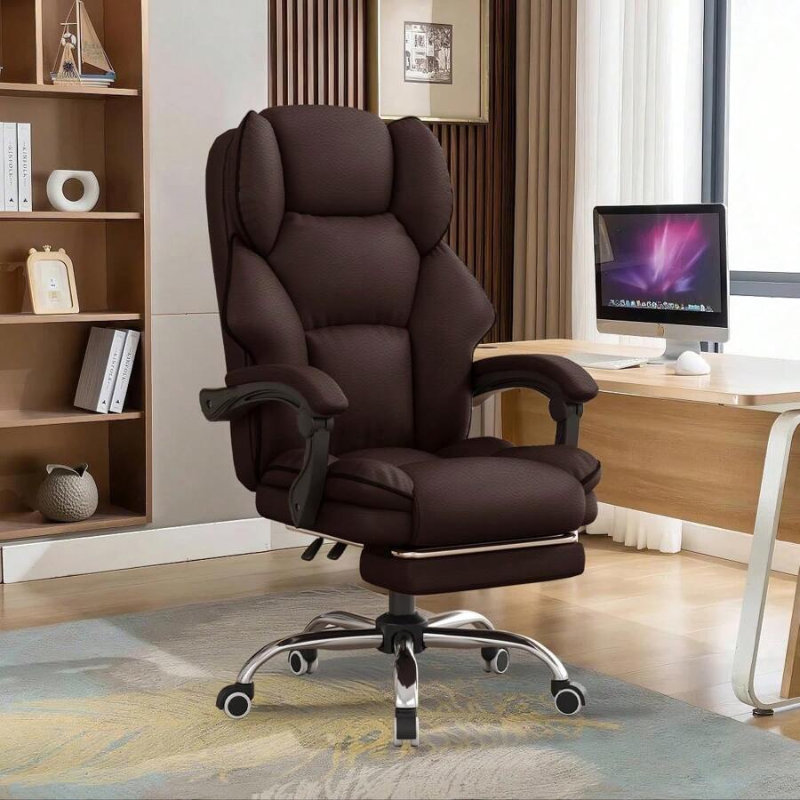 Office Chair With Foot Rest Reclining Gaming Chair High Back Computer ...