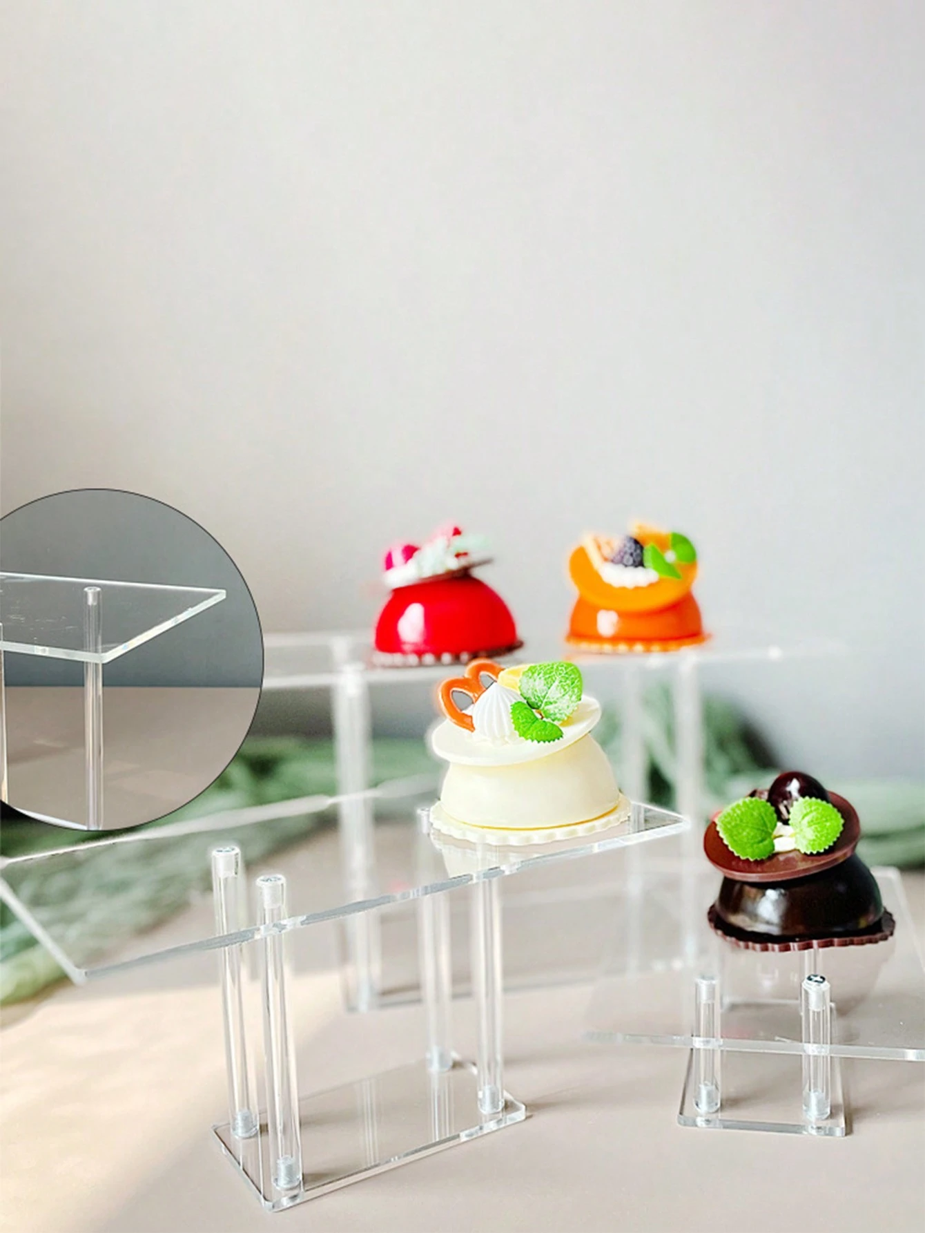 1pc Transparent Acrylic Display Stand, Square Acrylic Cupcake Display ...