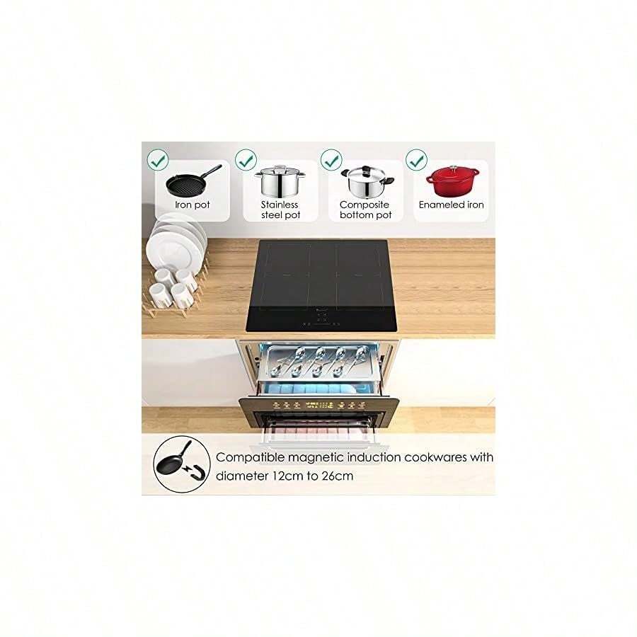 Induction Hob Flexi Zones Electric Cooktop 60cm Built-In Hob With 4 Burners 2 Flex Zones For BBQ ...