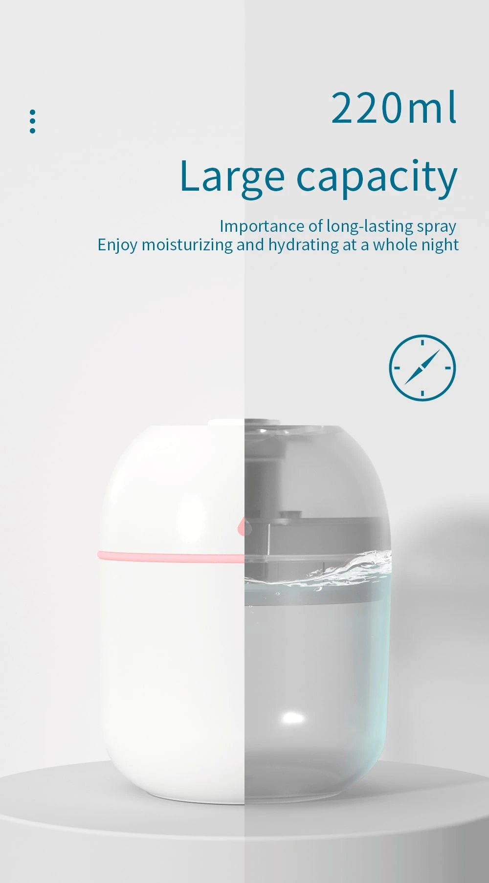 Humidificador mini, humidificador de escritorio silencioso con neblina ...