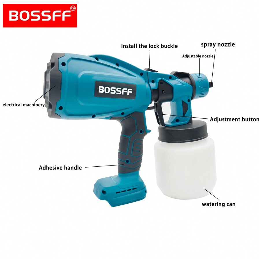 Cordless Electric Paint Sprayer, All-In-One Handheld Rechargeable Paint ...