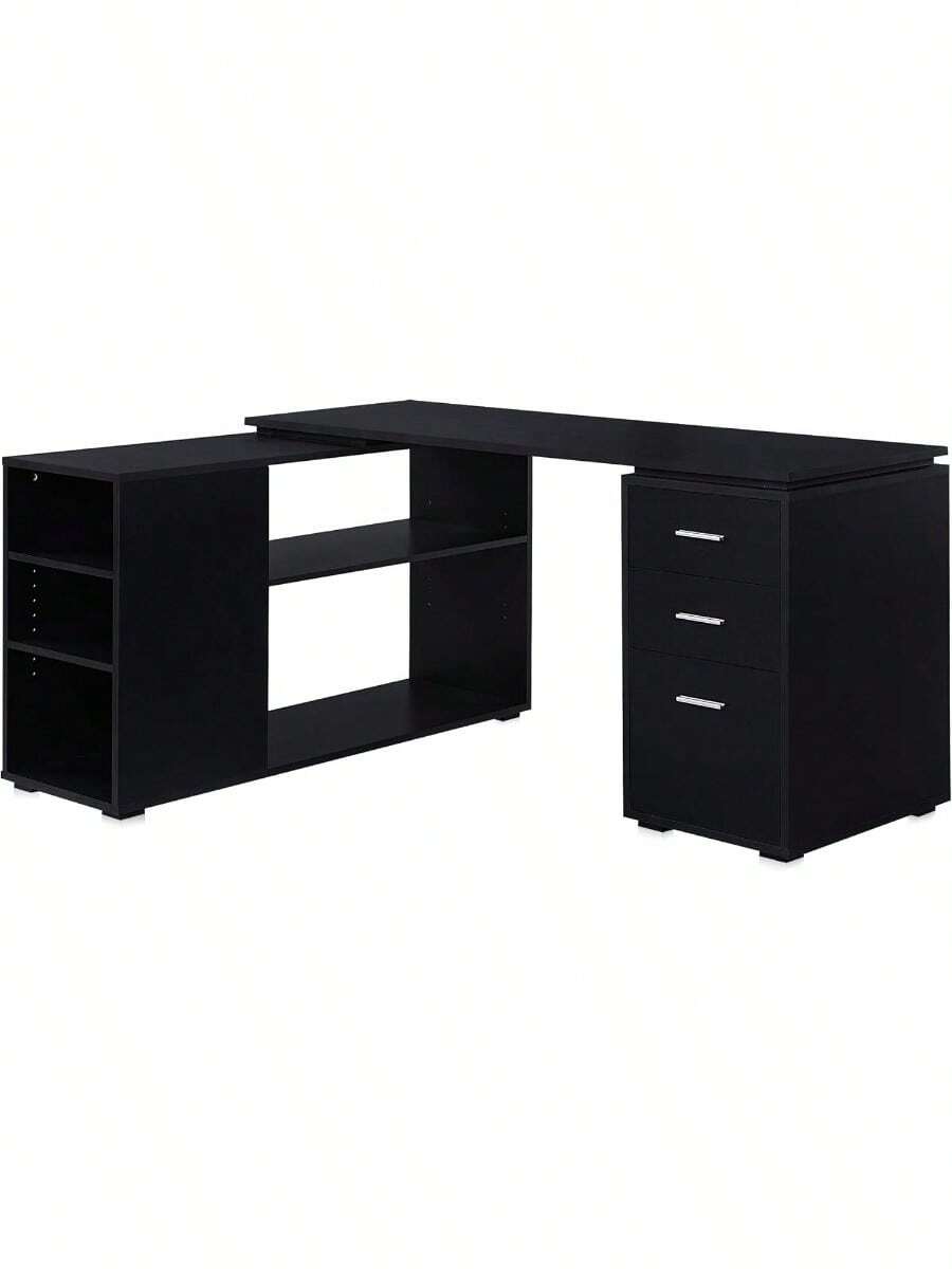 L Shaped Computer Desk, 60" Study Writing Table Home Office Desk Modern ...