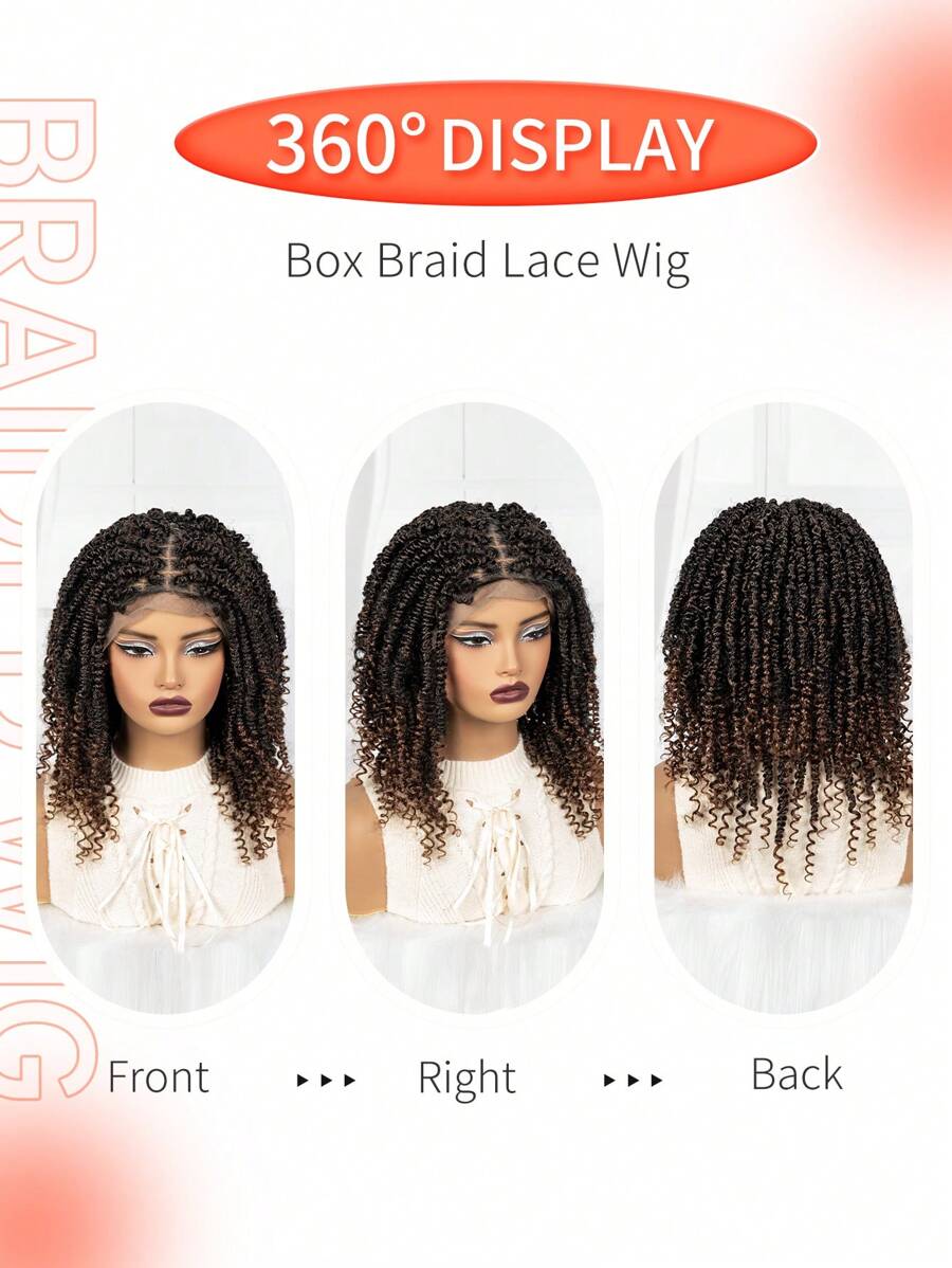 A ANYTIME Braided Wigs For Black Women Lace Front Knotless Box Short ...