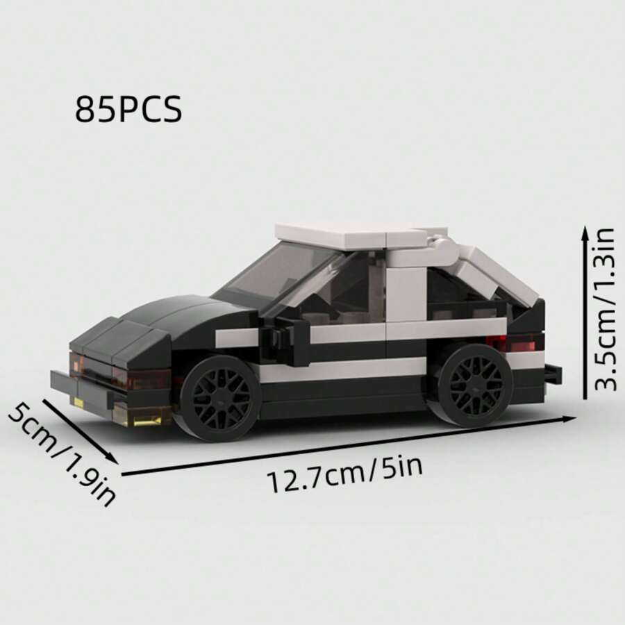 MIKEMENG Black Police Car MOC Super Racing Sports Car Building Block ...