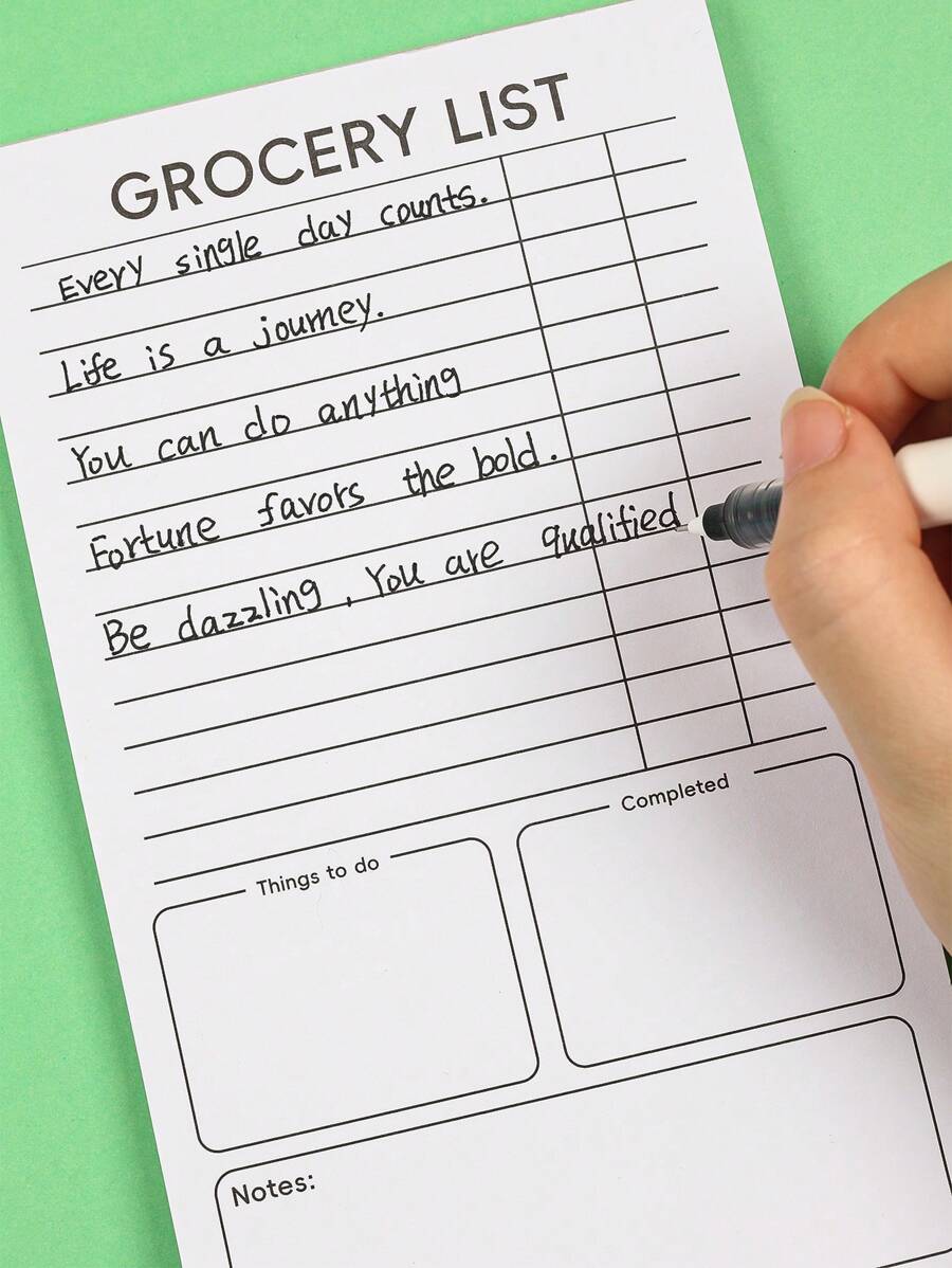 1pc Fridge Magnetic Shopping List Pad, White Magnetic Memo Pad, Fully ...