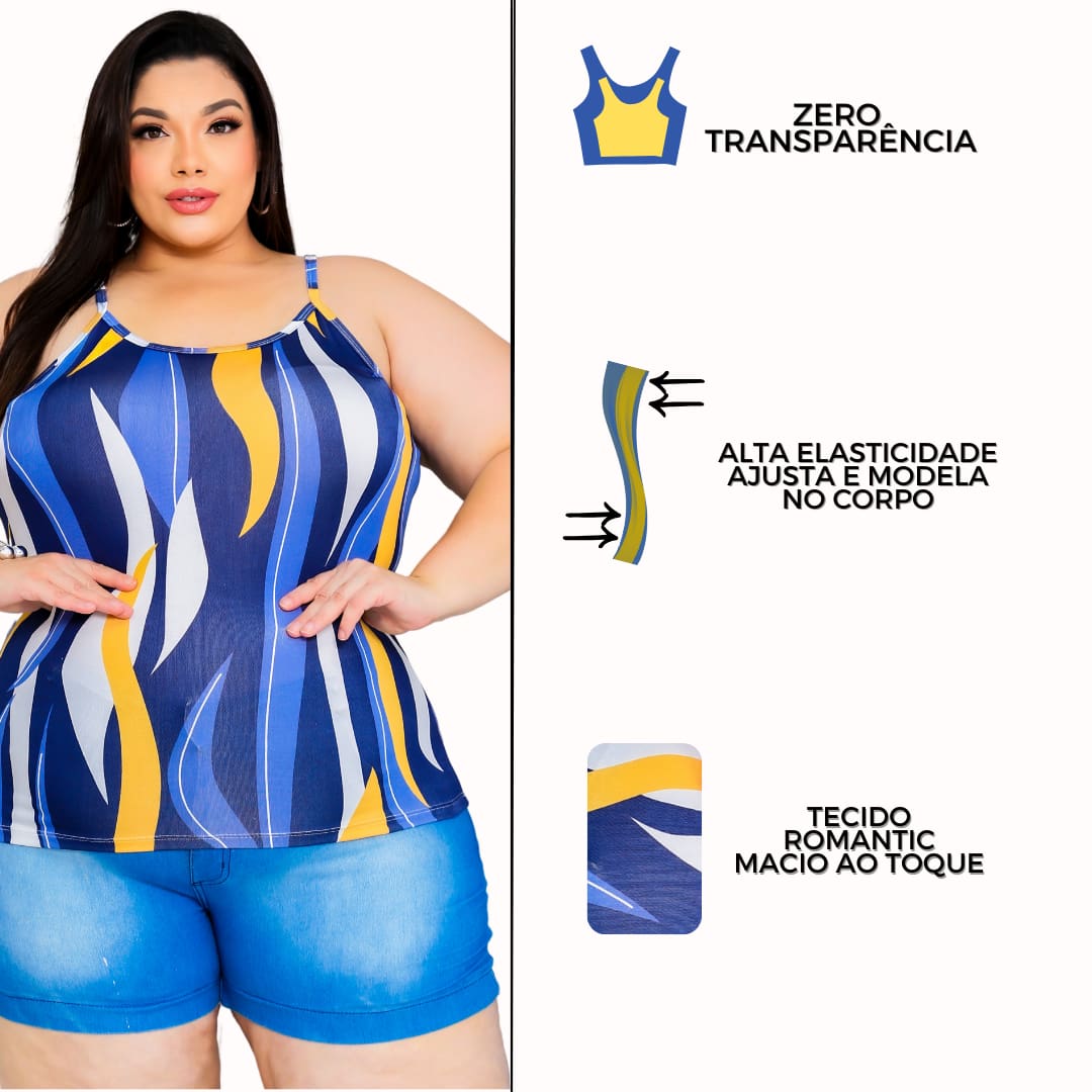Kit 3 Regata Alça Alcinha Casual Feminino Atacado Plus Size | SHEIN Brasil
