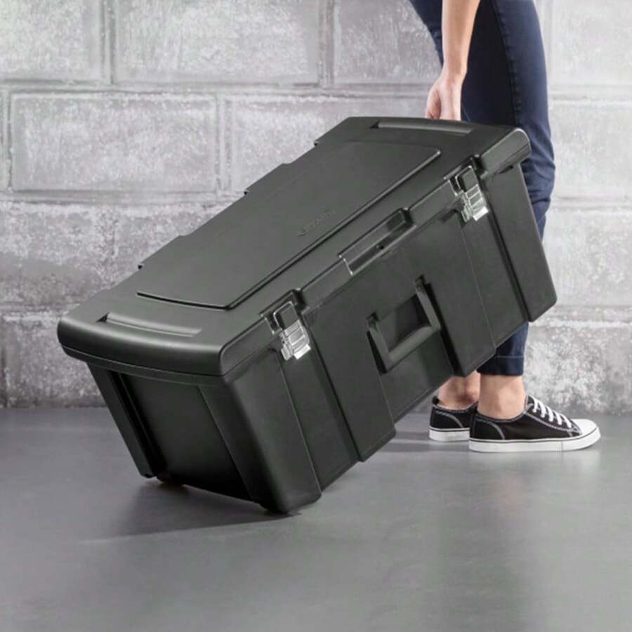 8 Pack Wheeled Footlocker, Lockable Plastic Utility Storage Container ...