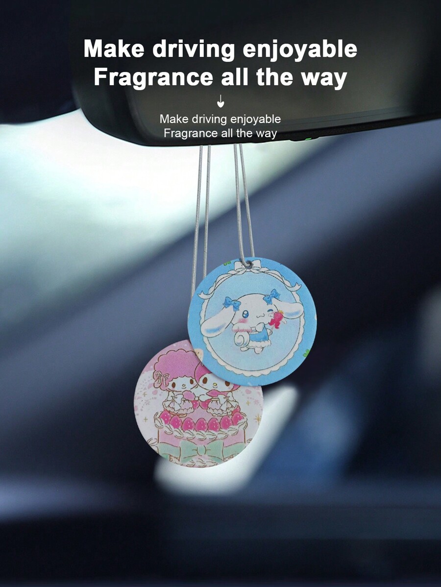 Sanrio Circular Car Fragrance Diffuser Clip, Rear View Mirror Hanging ...
