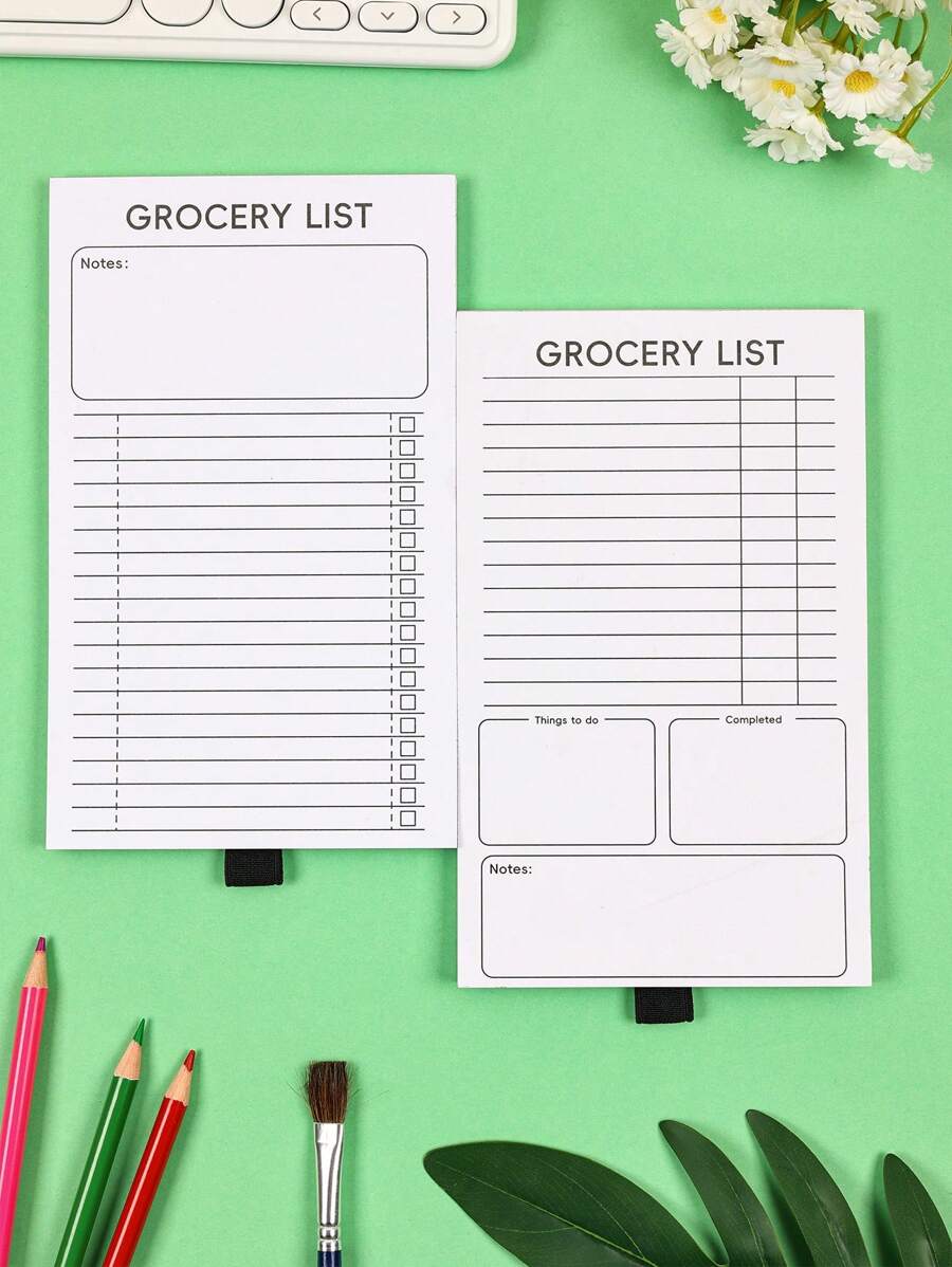1pc Fridge Magnetic Shopping List Pad, White Magnetic Memo Pad, Fully ...