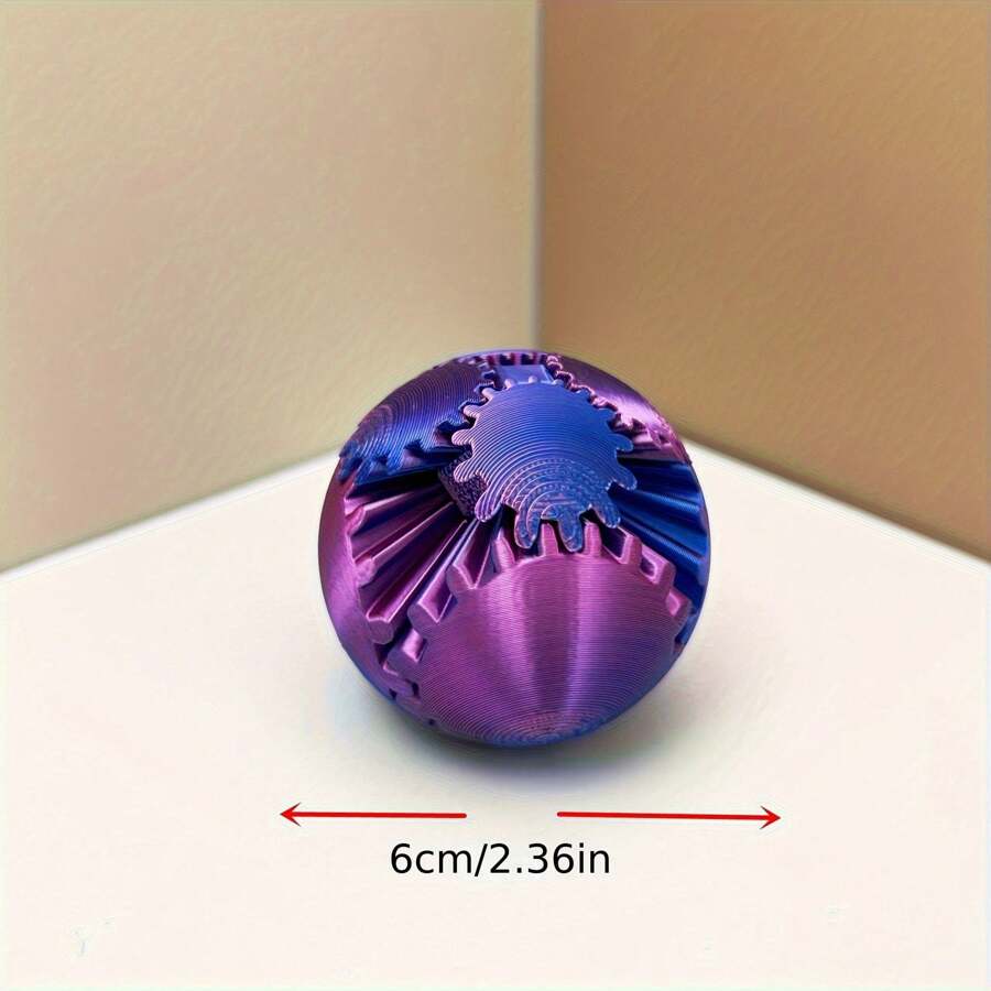 3D Printed Gear Sphere - Relax Desk Toy, Flexible Handheld Spinning ...