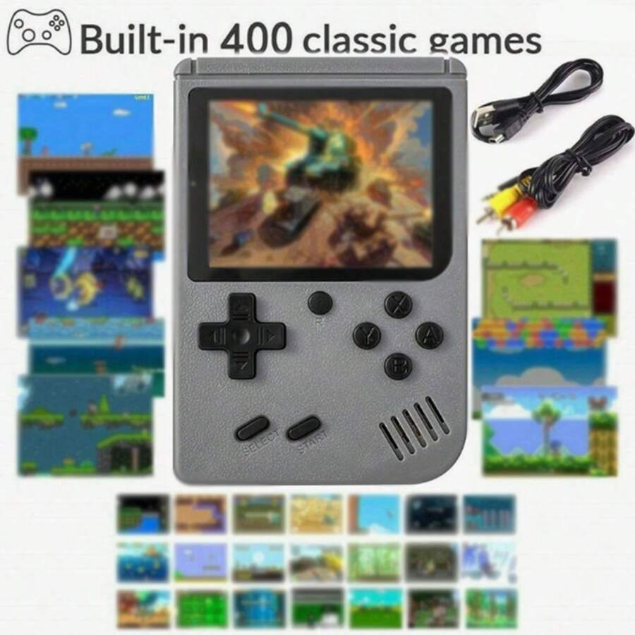 1pc Macaron Mini 400 In 1 Gaming Console Big Screen Handheld Retro ...