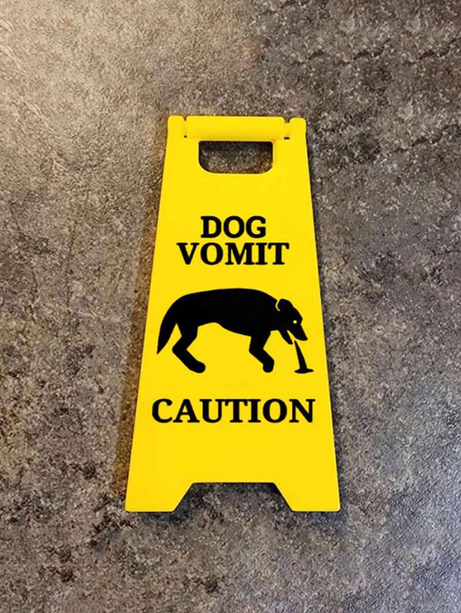 Cat Vomit (Wet Floor) Sign, Dog Vomit Sign, Pet Vomiting Warning Sign ...