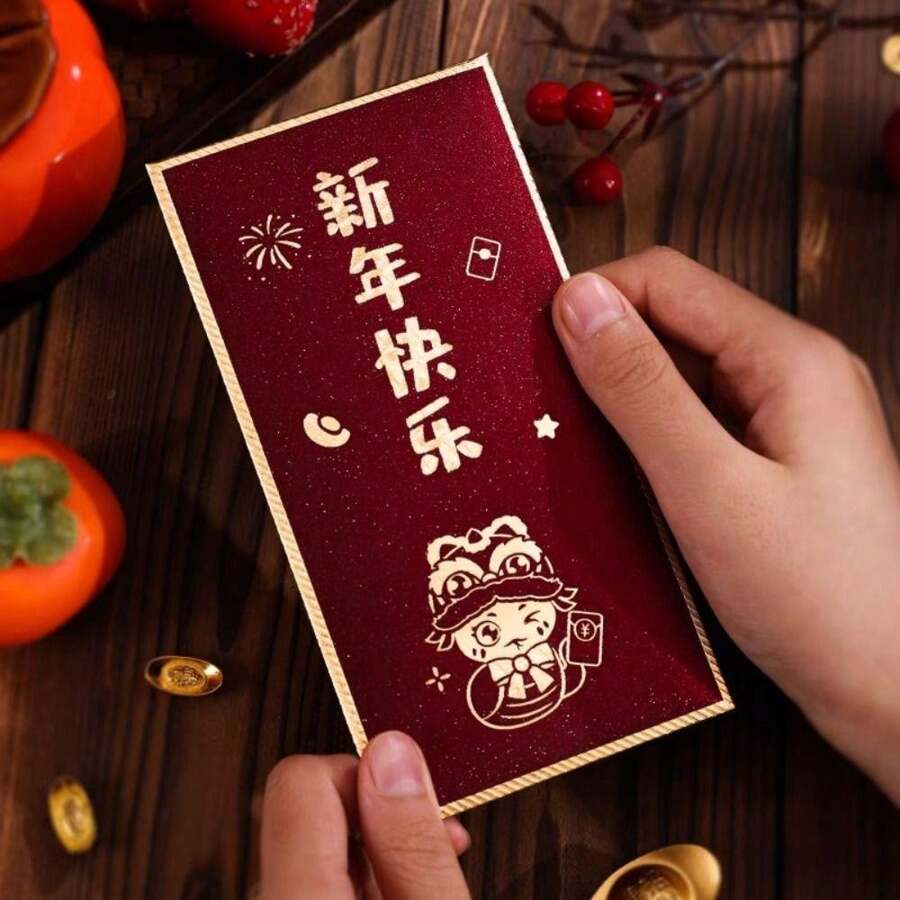 6Pcs 2025 Snake Year Red Envelope New Year Red Pocket Chinese Red Bag ...