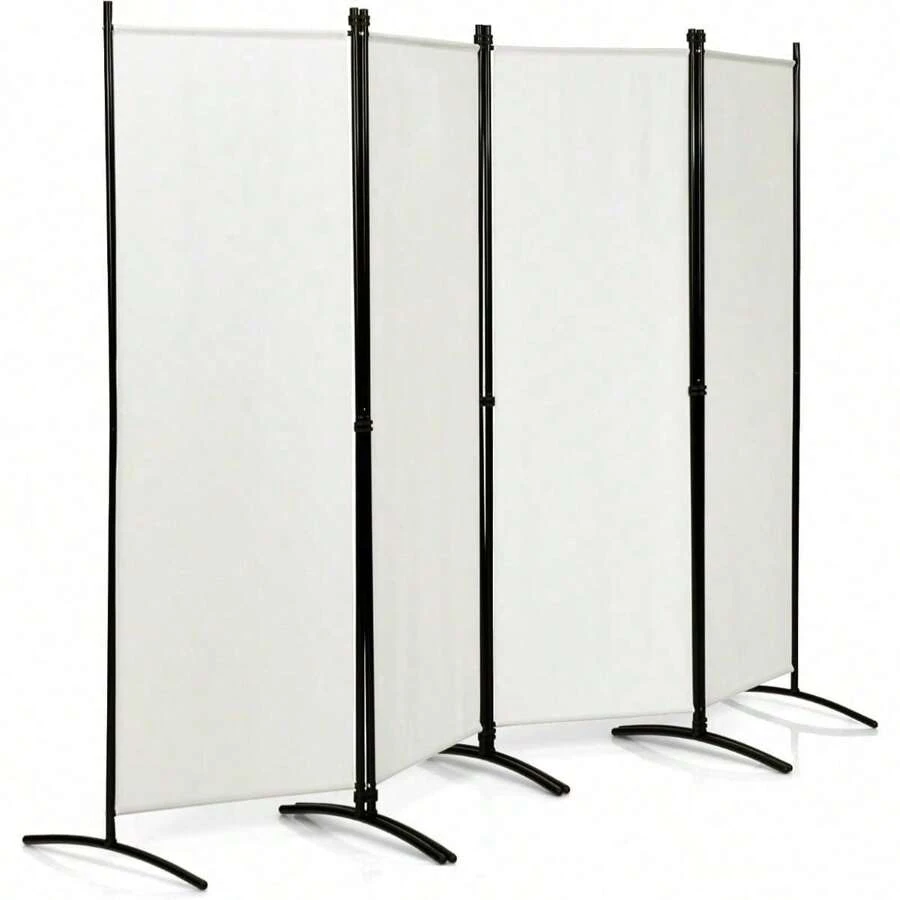 5.6FT Folding Room Divider Freestanding 4-Panel Privacy Screen With ...