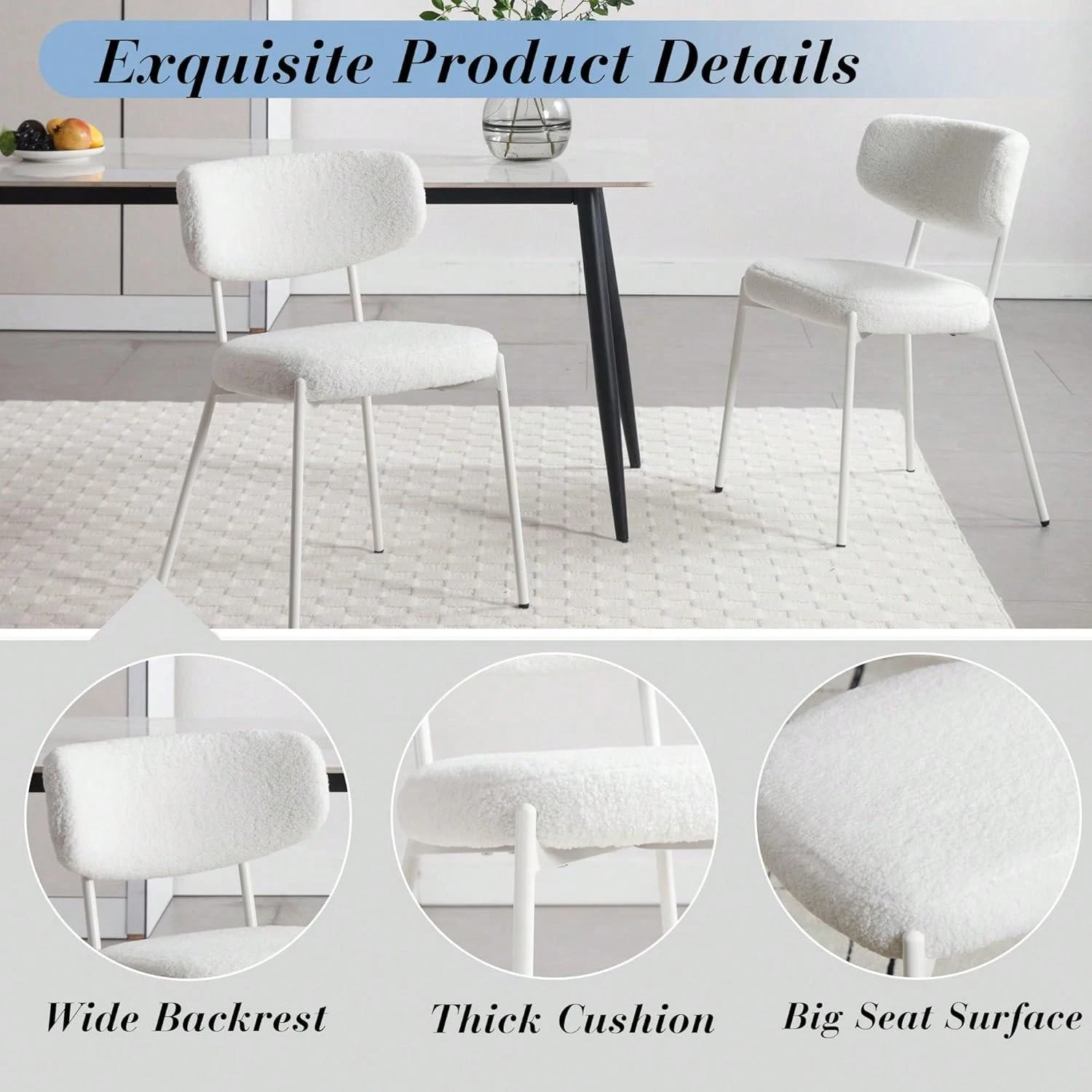 Modern Dining Chairs Set Of 2, Upholstered Dining Room Chairs With ...