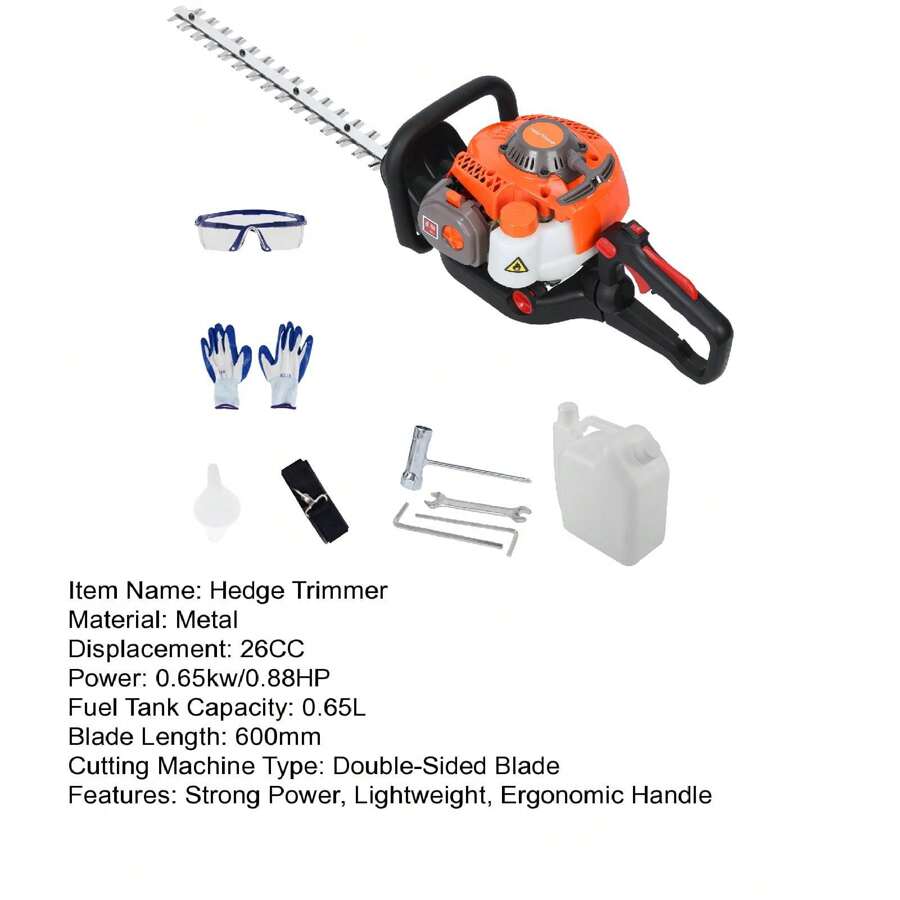 Dual Sided Blade Hedge Trimmer, 26CC Gas Hedge Trimmer, Cordless Hedge Trimmer, Handheld ...