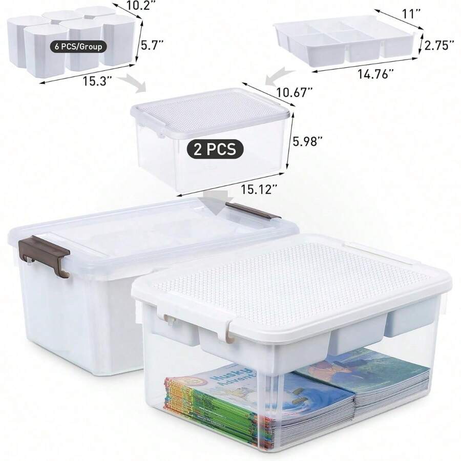 Citylife 17 QT Plastic Storage Bins Clear Storage Box With Lids ...