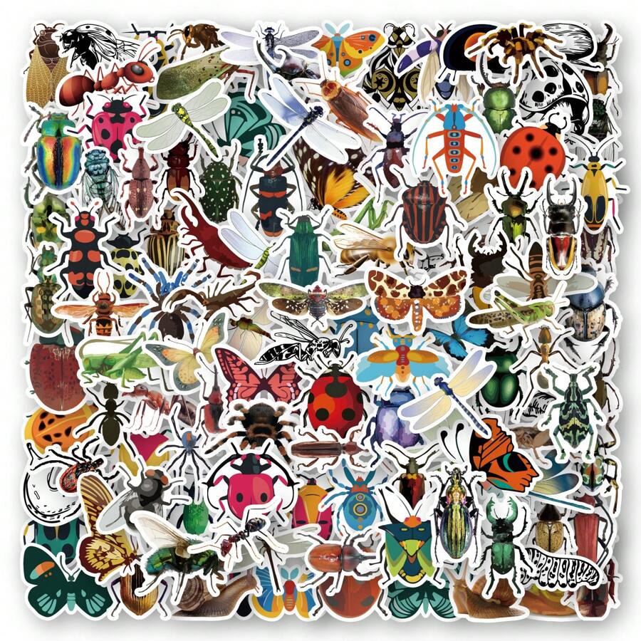 120PCS Insect Stickers Vinyl Aesthetics Stickers For Scrapbooking ...