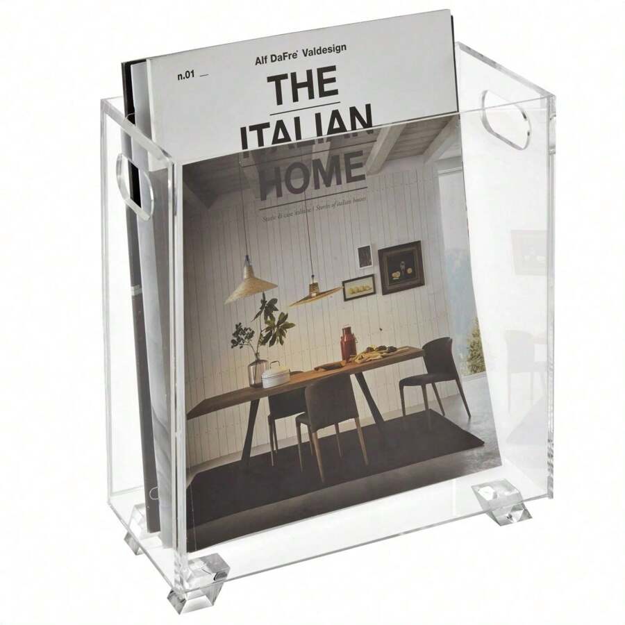 Stock Your Home Acrylic Magazine Holder - Crystal Clear Acrylic Holder ...