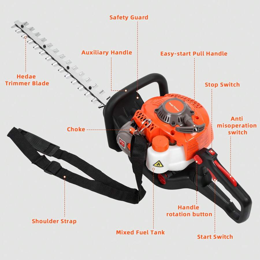 Dual Sided Blade Hedge Trimmer, 26CC Gas Hedge Trimmer, Cordless Hedge Trimmer, Handheld ...