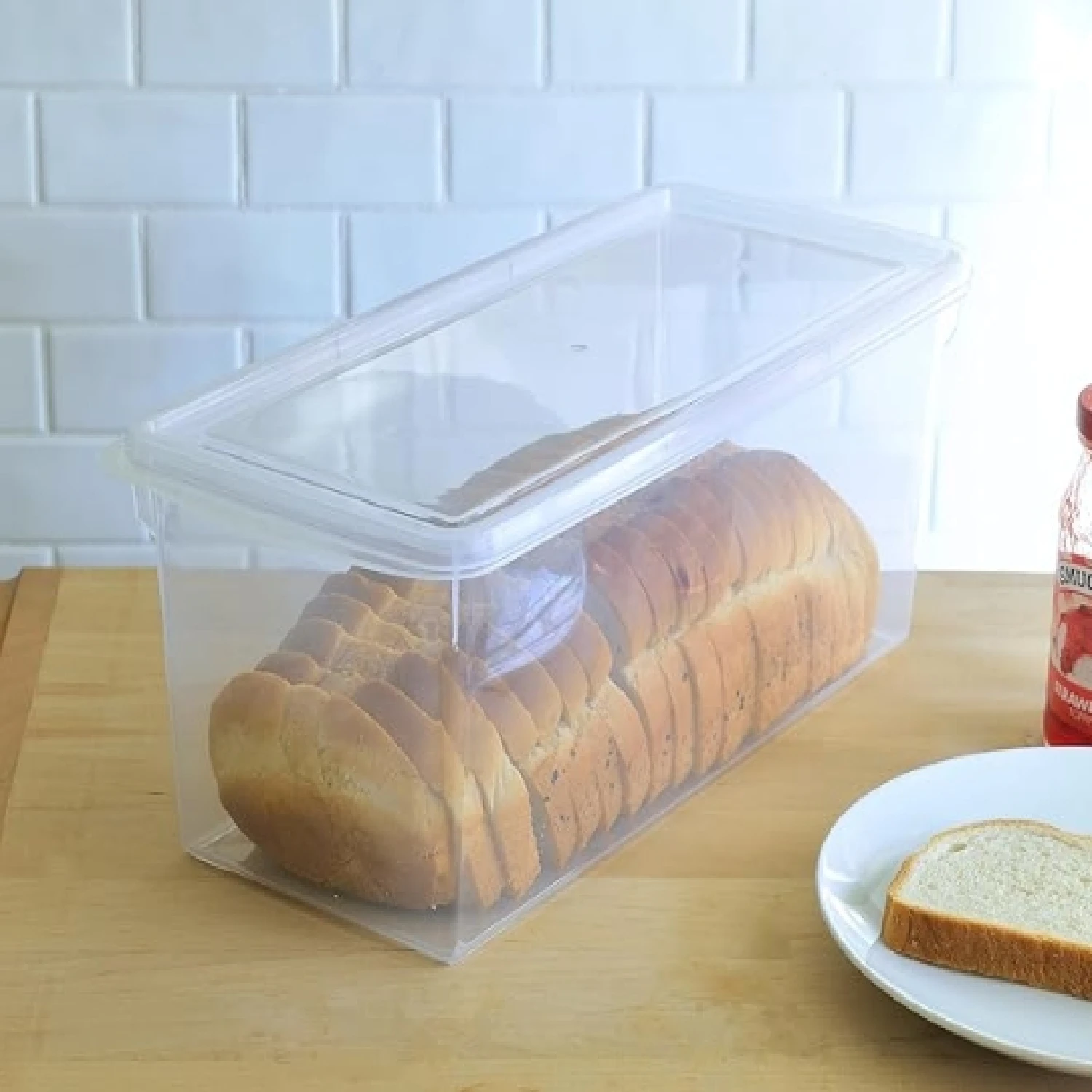 Plastic Bread Container, Reusable Bread Storage Containers, Clear Food ...