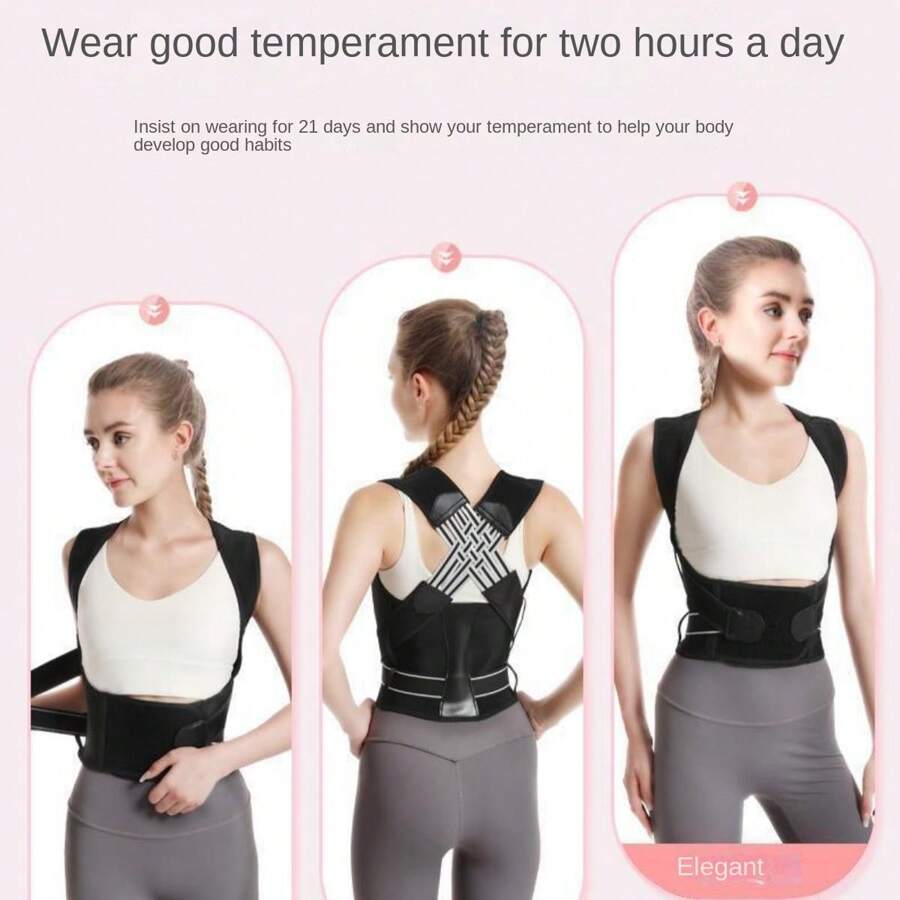 1pc Breathable Posture Corrector For Women - Adjustable Back Brace With ...