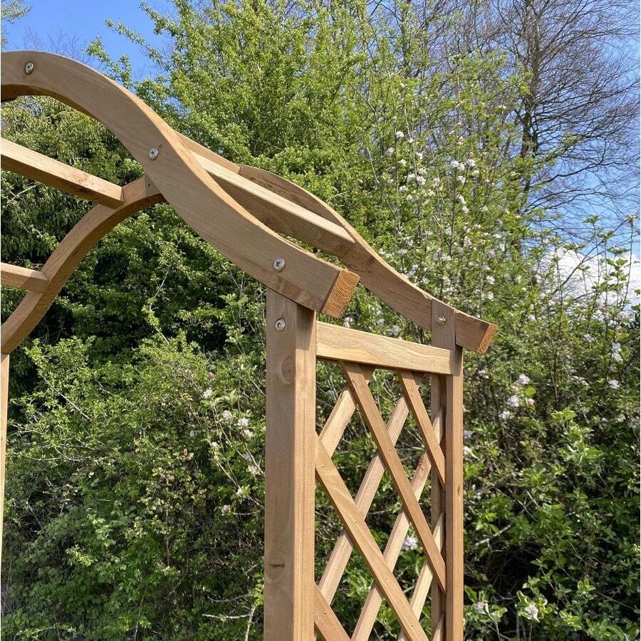 Wooden Garden Arch (Tan) With Ground Spikes | SHEIN Nederland