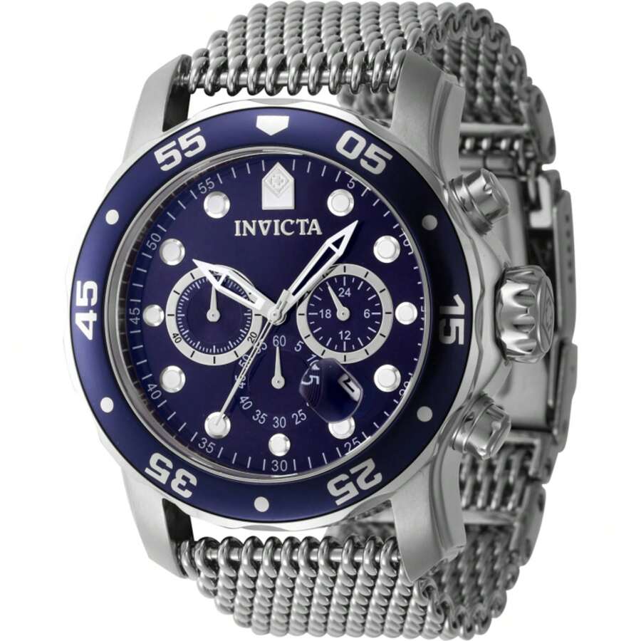 Invicta 47237 Men's Pro Diver Chronograph Blue Dial Bracelet Watch ...
