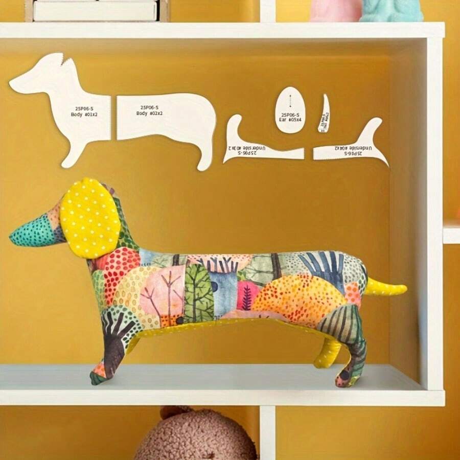 6pcs Dog Shaped Acrylic Sewing Template, Handmade Memory Dog Quilting ...