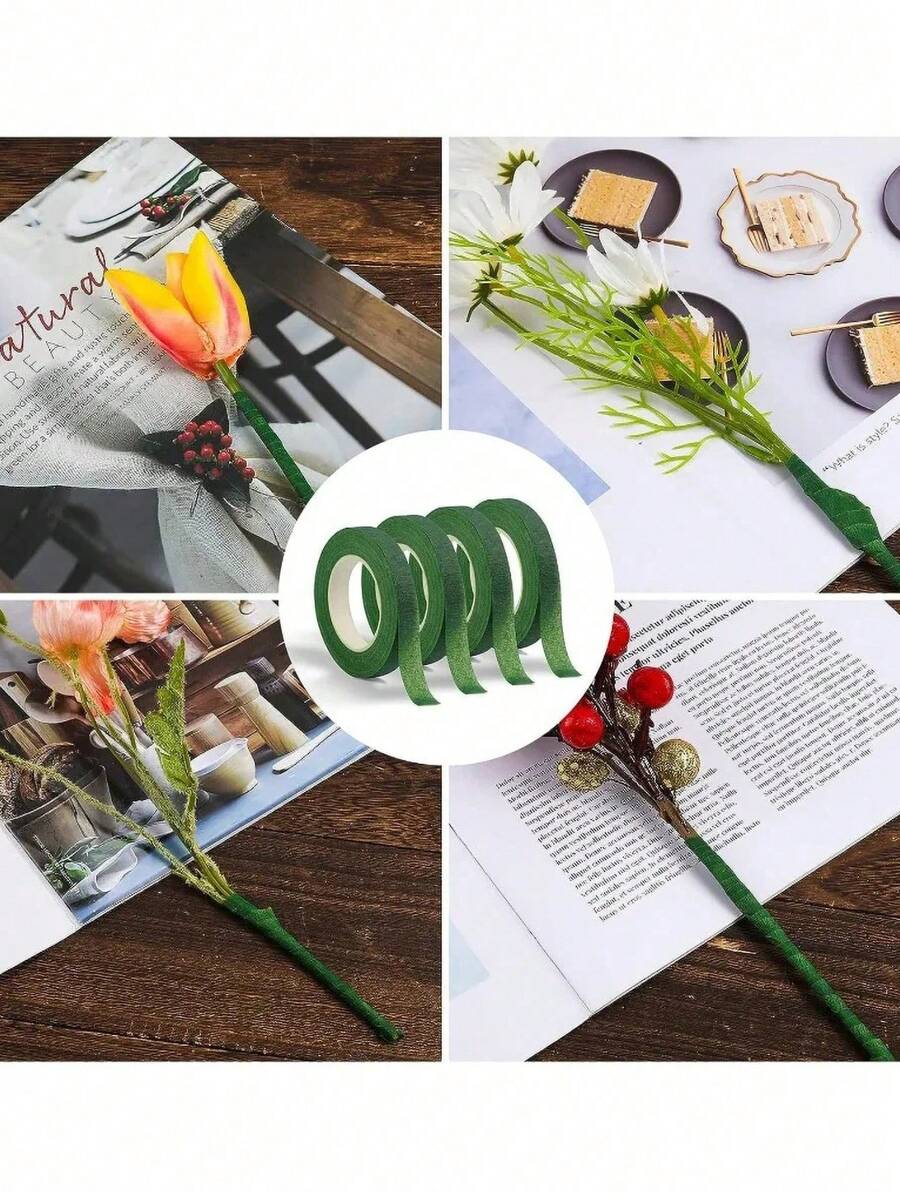 5rolls/2rolls/1roll Garden Floral Adhesive Tape,Self-Adhesive Stem Wrap ...