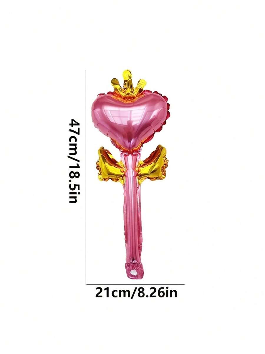 10pcs Cartoon Cute Hand Waving Scepter & Mini Crown Wing Balloons ...