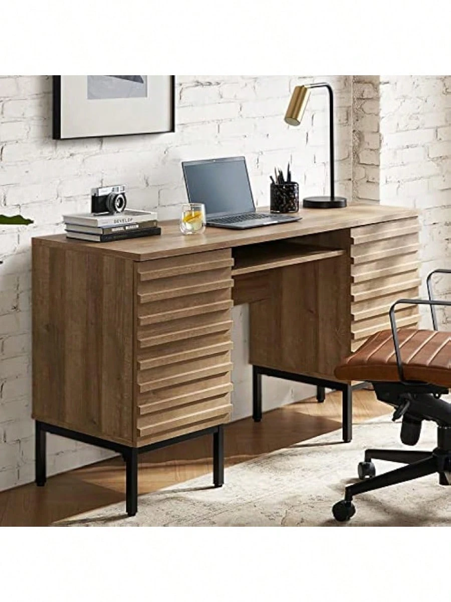 Executive Desk, Modern Industrial Farmhouse Desks For Home Office, With ...