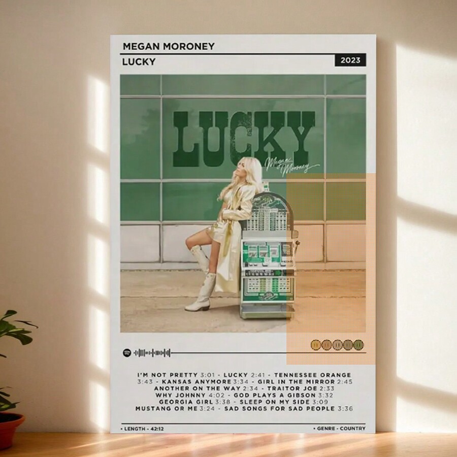 Megan Moroney Lucky Canvas Print Poster, Classic Music Cover Wall Art For Bedroom, Living Room ...