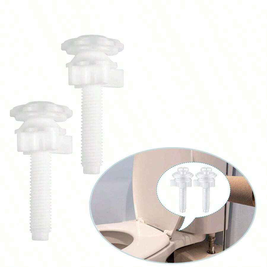 2-Piece Toilet Seat Screw Replacement Kit, Plastic Toilet Seat Bolt ...