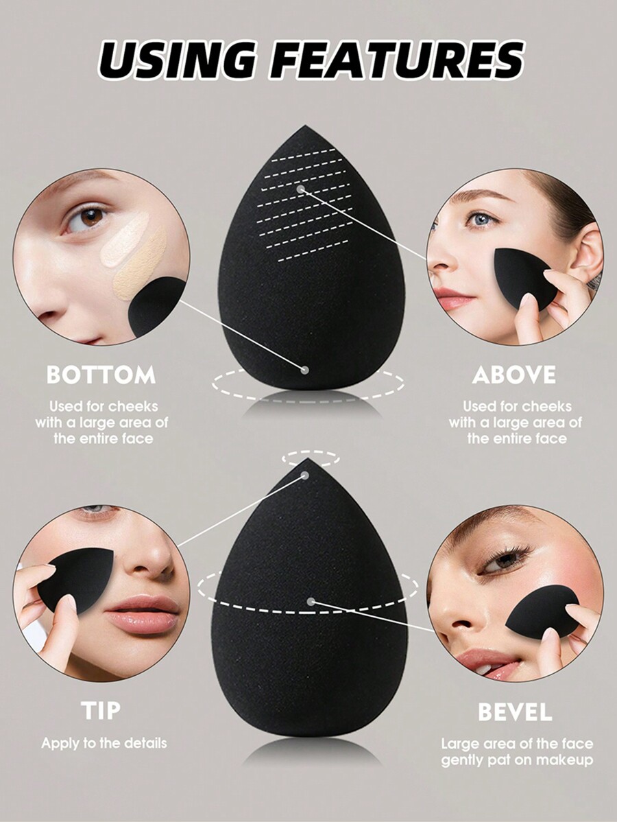 6/12/24/36/48/60PCS Makeup Tools Set Including:20PCS Makeup Sponges+ ...