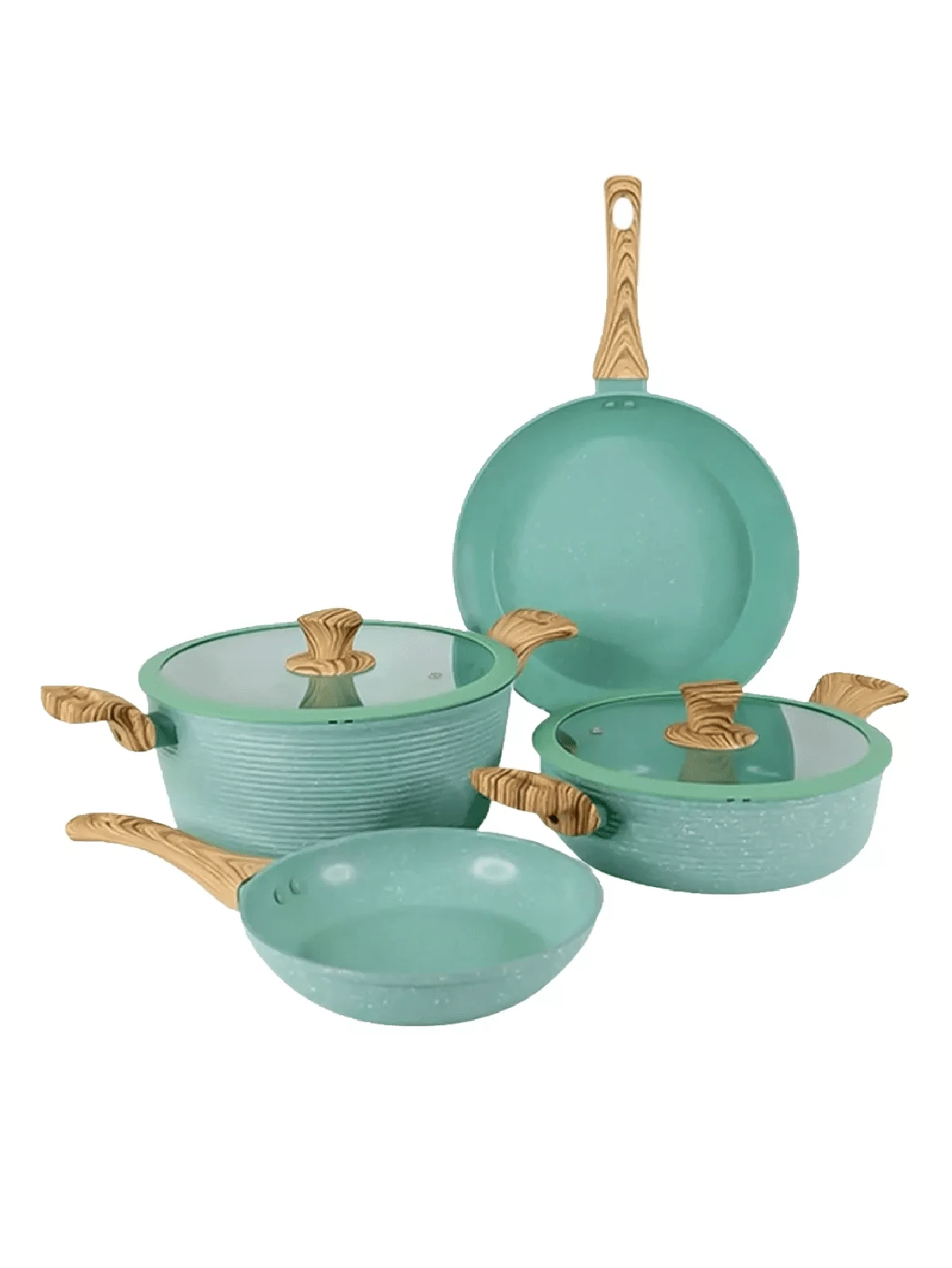 SWISS SILVER Bateria de Cocina de 6 piezas con Antihadererente Marmol ...