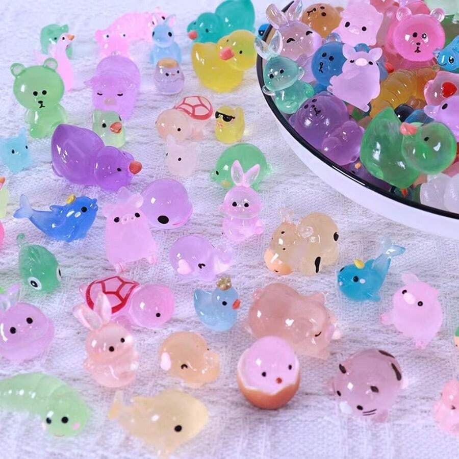Miniature Realistic Small Animal Cute Cartoon Figurine, Assorted Glow ...