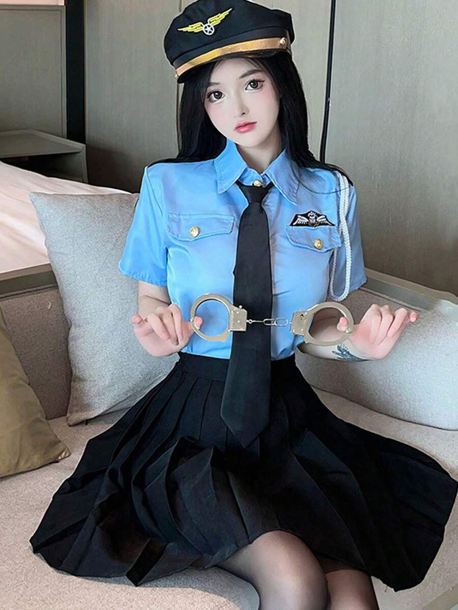 (Valentine's Day Gift) Sexy Policewoman Role Play Costume Set - Pleated ...