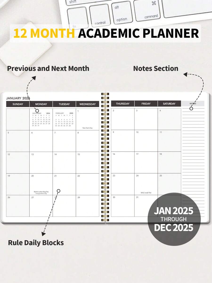 1pc 2025 Weekly Planner, Minimalist Spiral Planner, Simple Daily ...