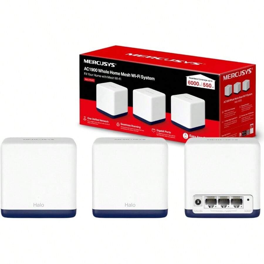 AC1900Mbps Mesh WiFi System 3-Pack Gigabit Ports WiFi Router Extender ...