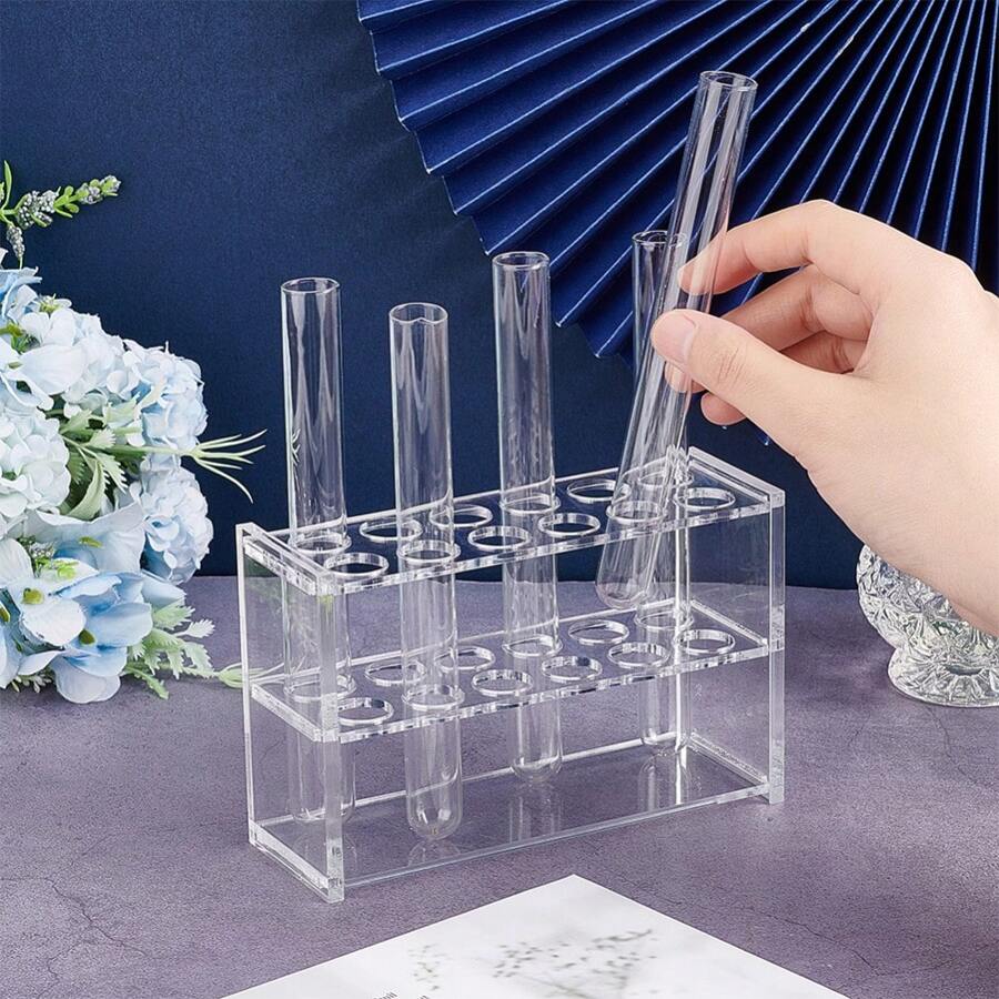 1.8x5.5x3.5 Inch Clear Acrylic Test Tube Rack 12 Sockets Test Tube ...