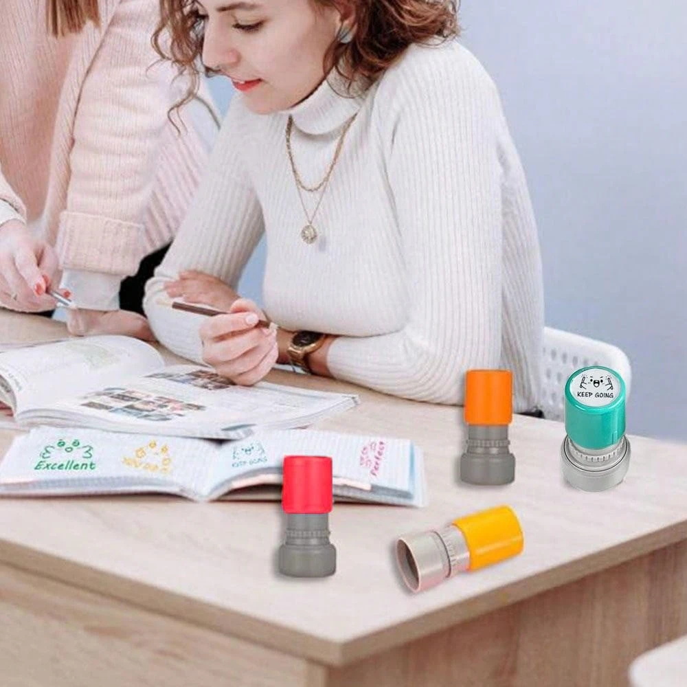 8 Pack Classroom Teacher Stamps, Grading Teacher Stamps, Colorful ...