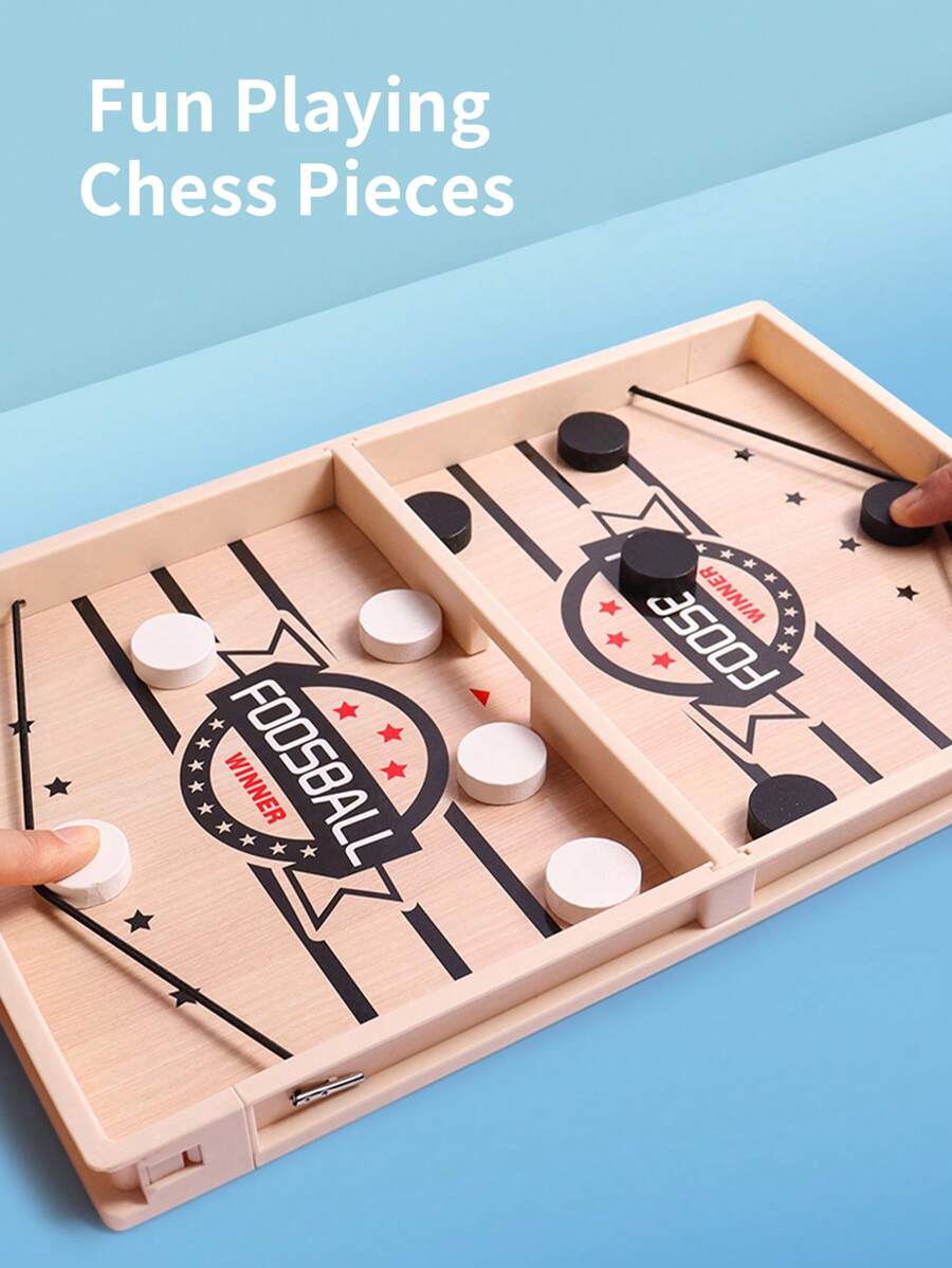 1 Set Wooden Interactive Game Board For 2 Players, Flick & Shoot Tabletop Battle Competitive ...