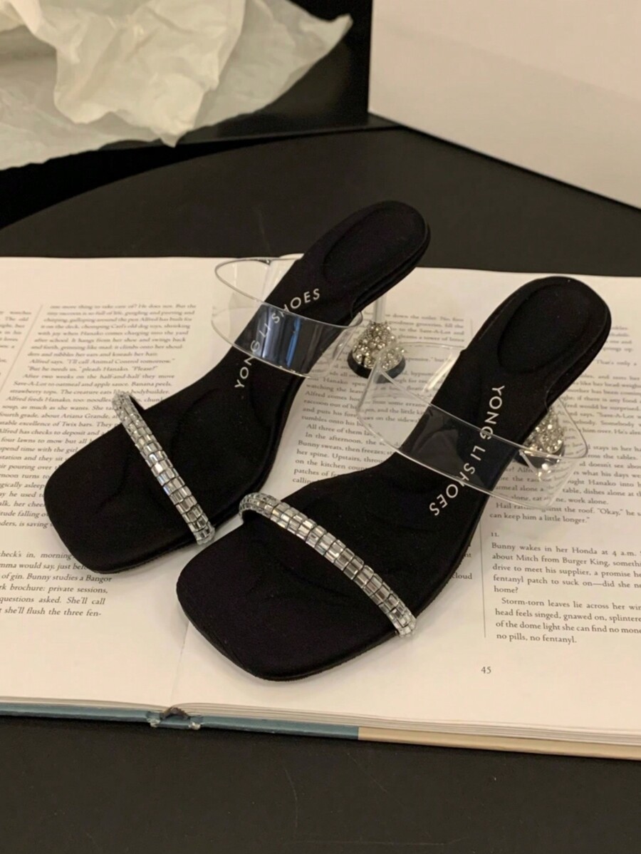 Niche High-End Transparent One-Strap Slide Sandals For Women, Crystal ...